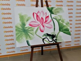 Obraz akvarelový lotosový květ - 60x40 cm