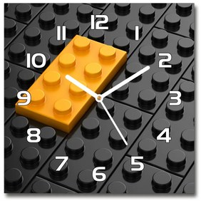 Wallmuralia Skleněné hodiny čtverec Lego 30x30 cm