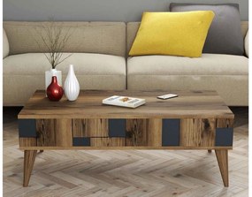 Designový konferenční stolek Mahola 105 cm ořech / antracitový