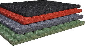 Černá gumová dlaždice (V30/R15) - délka 50 cm, šířka 50 cm a výška 3 cm