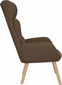 Relaxační křeslo hnědé textil 341293