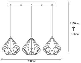 Černé závěsné svítidlo s kovovým stínidlem Diamond – Opviq lights
