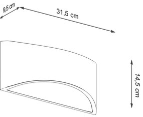 Nástěnné svítidlo Vixen, 1x bílé keramické stínítko, b