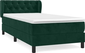Box spring postel s matrací tmavě zelená 80 x 200 cm samet 3127640