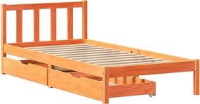 Postel bez matrace voskově hnědá 100 x 200 cm masivní borovice 3301491