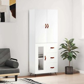 vidaXL Skříň highboard 69,5 x 34 x 180 cm kompozitní dřevo [3195934] Barva: bílá s vysokým leskem