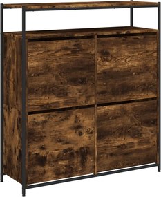 Botník se 4 výklopnými zásuvkami kouřový dub 100 x 34 x 112 cm 3214415