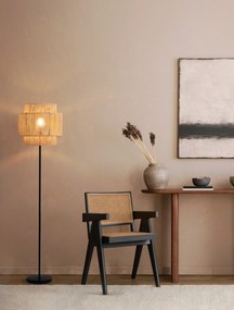 LED přírodně-černá stojací lampa Lito