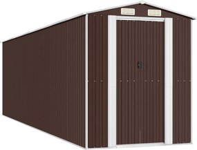Zahradní kůlna tmavě hnědá 192 x 689 x 223 cm pozinkovaná ocel 3147466