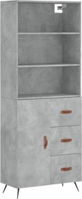 Skříň highboard betonově šedá 69,5x34x180 cm kompozitní dřevo 3189417