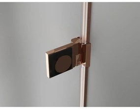 Mexen Lunar-B L výklopný sprchový kout levý 70 x 70 cm, čiré sklo, růžové zlato, 832L-070-070-60-00-L