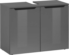 XXXLutz SKŘÍŇKA POD UMYVADLO, černá, vysoce lesklá antracitová, antracitová, 80/60/35 cm home24 - Online Only koupelnové skříňky - 001279022201