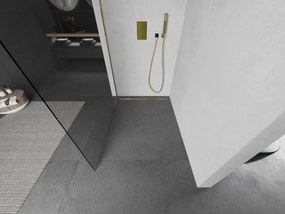 Mexen Kioto, sprchová zástěny typ Walk-In 155 x 200 cm, 8mm čiré sklo, zlatý lesklý profil, 800-155-101-50-00