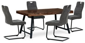 AUTRONIC Židle jídelní, šedá látka, černý kov HC-972 GREY2