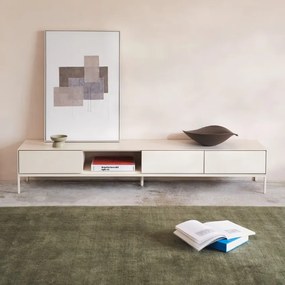 OnaDnes -20% Bílý lakovaný TV stolek Kave Home Vedrana 195 x 40 cm