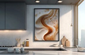 Kávová vlna - obraz - Elegantní abstrakce inspirovaná cappuccinem 29 - A4 – 210 × 297 mm - 149 Kč