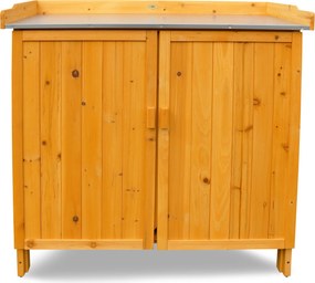 Habau Zahradní stůl se spodní skříňkou a pracovní plochou, 98 x 48 x 95 cm, dřevo (přírodní)