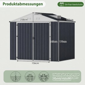 Costway Přístřešek na nářadí z pozinkované oceli zahradní