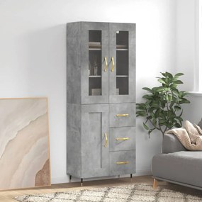 Skříň highboard betonově šedá 69,5x34x180 cm kompozitní dřevo - Default Title