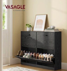Výklopný botník Vasagle Klein 105,5 cm černý