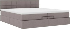 Osmanský rám postele s matracíes taupe 200x200cm textil 3312337