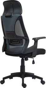 Ergonomická nastavitelná kancelářská židle HOMCOM s bederní oporou, otočná kancelářská židle s opěrkou hlavy a výškově nastavitelná pro studium, z pro
