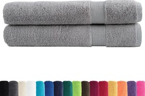 Prémiové ručníky SOLUND 2 ks šedé 100x200 cm 600 g/m² 137317