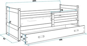 FALCO Postel Riky 90x200 borovice/grafit
