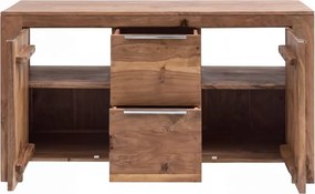 furniture-nabytek.cz - Koupelnová sestava Osvaro akácie - Stříbrné kovové úchytky