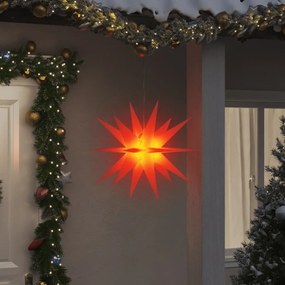 vidaXL Svítící vánoční hvězda s LED skládací 57 cm [356188] Barva: Červená