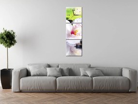 Gario Obraz s hodinami Bílá orchidej a kameny - 3 dílný Rozměry: 90 x 30 cm