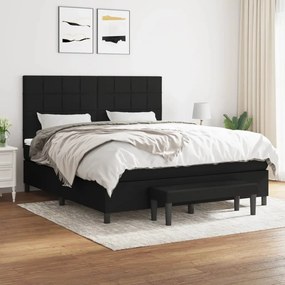 Box spring postel s matrací černá 180x200 cm textil 3136615
