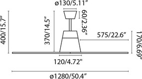 FARO 33480-14 TYPHOON M LED, bílá, stropní ventilátor s DC motorem - FARO