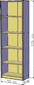 Regál OSKAR dub sonoma (58 x 176) cm
