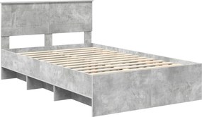 Rám postele s čelo Betonově šedá 137 x 203 cm Kompozitní dřevo 3408861