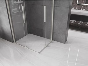 Mexen Velar Duo, sprchový kout s posuvnými dveřmi 90 x 80 cm, 8mm čiré sklo, broušená ocel, 871-090-080-02-97