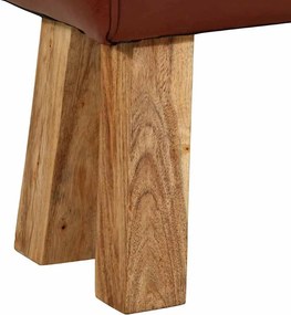 Lavice gymnastický kůň 160 cm hnědá pravá kůže a mangovník 320607