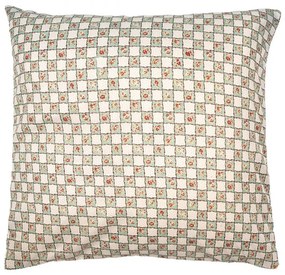 Béžovo-zelený povlak na polštář s květy Patchwork - 50*50 cm