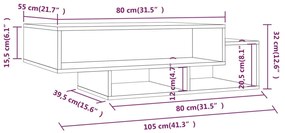 Konferenční stolek kouřový dub 105x55x32 cm kompozitní dřevo - Default Title
