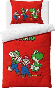 TipTrade Bavlněné povlečení 140x200 + 70x90 cm - Super Mario Luigi a Yoshi