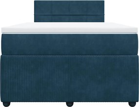 Box spring postel s matrací modrá 120 x 200 cm samet 3290014