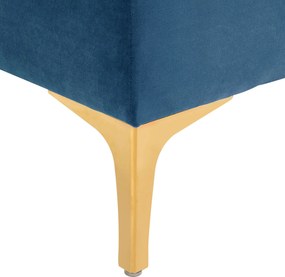 HOMCOM Lavice k posteli lavice na boty sametová modrá 118 x 45 x 42 cm se zvýšenými nohami do ložnice a předsíně