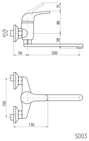 RAV Slezák SA001.5/23 - Dřezová/umyvadlová baterie SAZAVA lesklý chrom