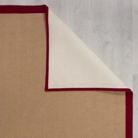 Kusový koberec Herringbone Border Kira Red, 200x290, béžová, chodba / predsieň, Flair Rugs