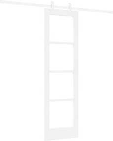 Posuvné dveře 61 x 198,5 cm Masivní borové dřevo a sklo Bílá 3332238