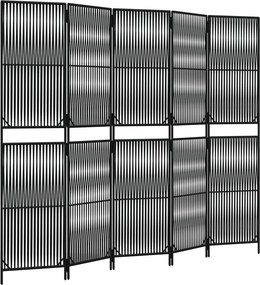vidaXL Dělicí stěna 5 panelů polyratan [365399] Barva: Hnědá