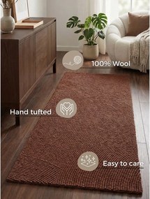 Ručně tkaný vlněný běhoun v cihlové barvě 80x300 cm Calmio – Hanse Home