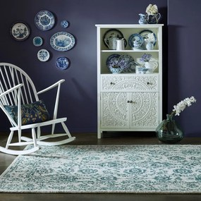 Kusový koberec Wool Loop Yasmin Ivory/Blue, 120x170, modrá, kancelária, Flair Rugs