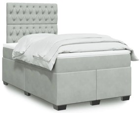 Box spring postel s matrací světle šedá 120 x 200 cm samet 3293188