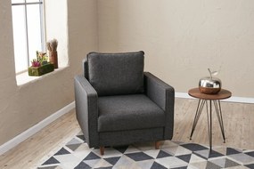 Atelier del Sofa 1-místná pohovka - křeslo Eva - Anthracite, Antracitová